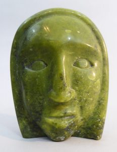 Canada First Nations Inuit Stone Sculpture Face ⋆ Copper Shield Tribal Art