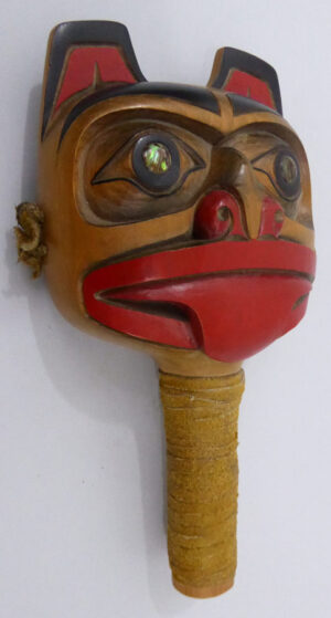 Northwest Coast Haida Bear Rattle Native ⋆ Copper Shield Tribal Art