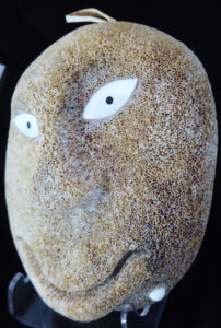 1900s Native American Whale Bone Mask ⋆ Copper Shield Tribal Art