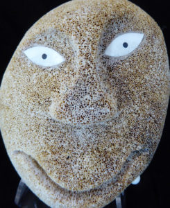 1900s Native American Whale Bone Mask ⋆ Copper Shield Tribal Art