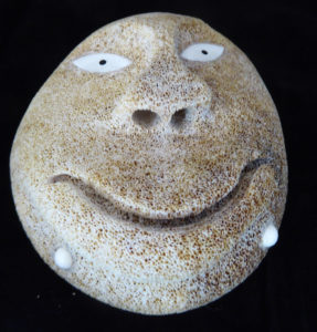 1900s Native American Whale Bone Mask ⋆ Copper Shield Tribal Art