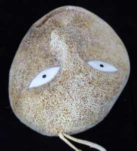 1900s Native American Whale Bone Mask ⋆ Copper Shield Tribal Art